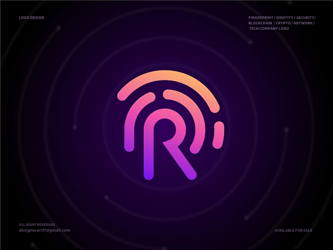 R+指纹标志 | ai, technology, sass, tech logo design by Md Arif Hossain 在 ...