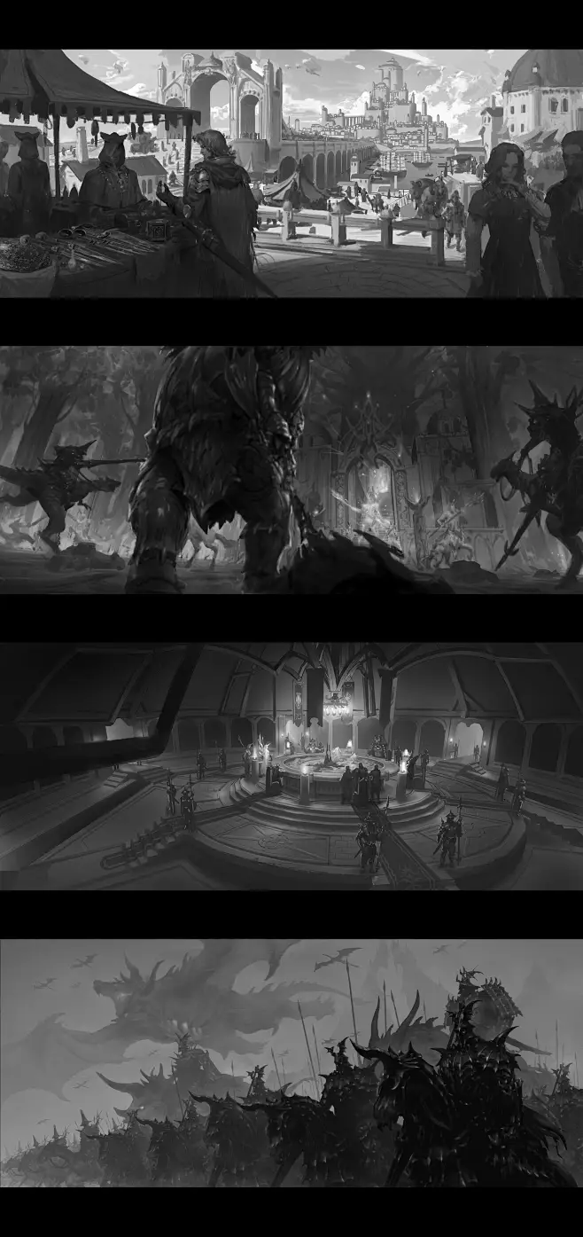 场景构图黑白构成画面构成黑白稿来自cgbook.cn (528)-花瓣网