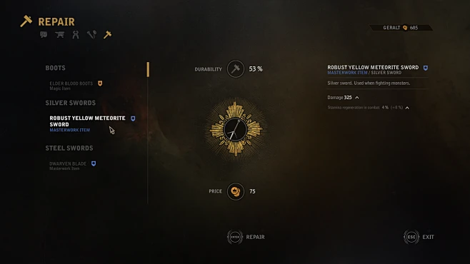 Witcher 3—UI & Gwint Redesigned : Redesign of Witcher 3 the game UI ...