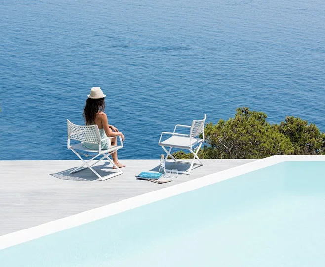 Garden folding easy chair with armrests REGISTA | Easy chair by TRIBÙ_6-花瓣网