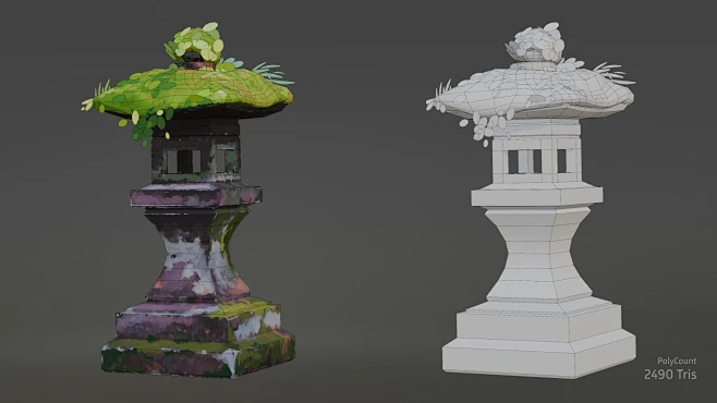 Stylized Prop - Stone Lantern-花瓣网