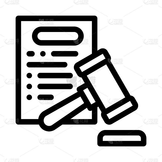 法律政策线图标矢量插图标志