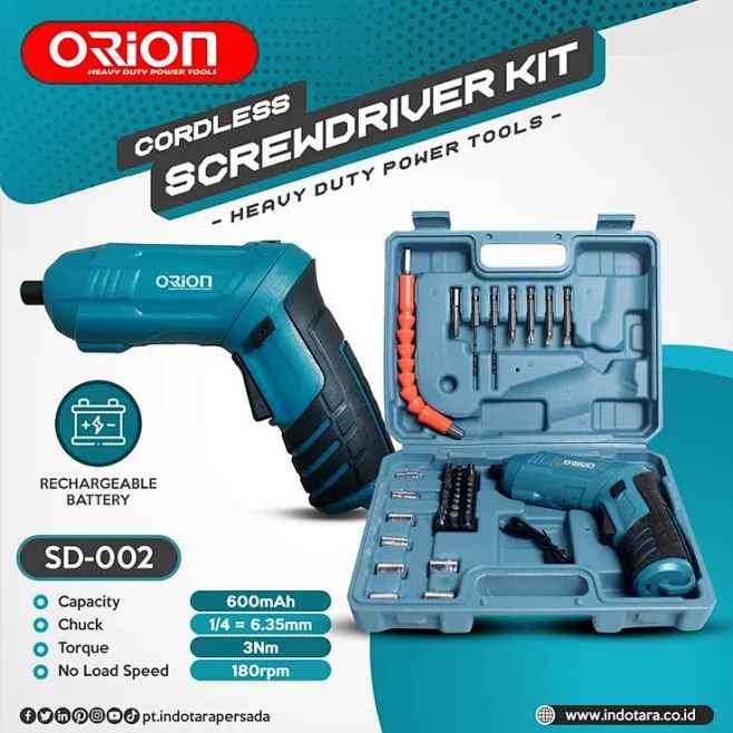 Orion Cordless Screwdriver terlengkap dengan Portable Box!-花瓣网