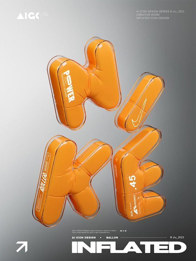 LoRA 模型推荐！9 款 AIGC 膨胀玻璃字体