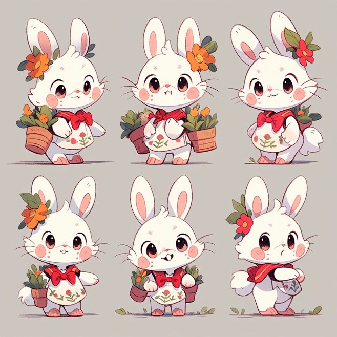 兔子IP，卡通，手绘