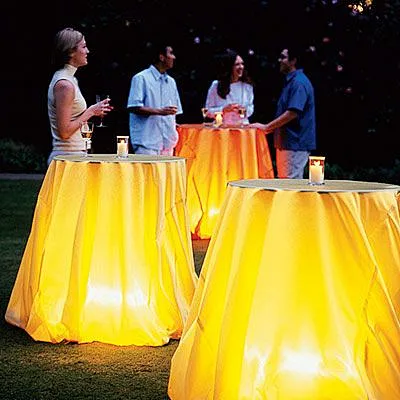 use garden stake lights or a small battery operated camping lantern ...