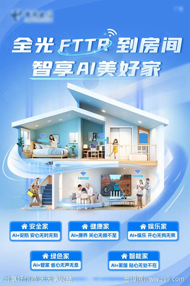 全屋FTTR智能AI宽带-源文件-志设网-zs9.com-花瓣网
