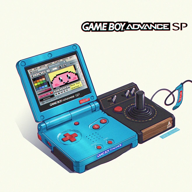 GBA SP &ATARI DESIGN-花瓣网