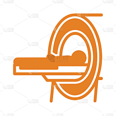 MRI操作UI-花瓣网|陪你做生活的设计师 | 图在白色孤立的背景。Mri扫描仪飞溅效应经营理念。