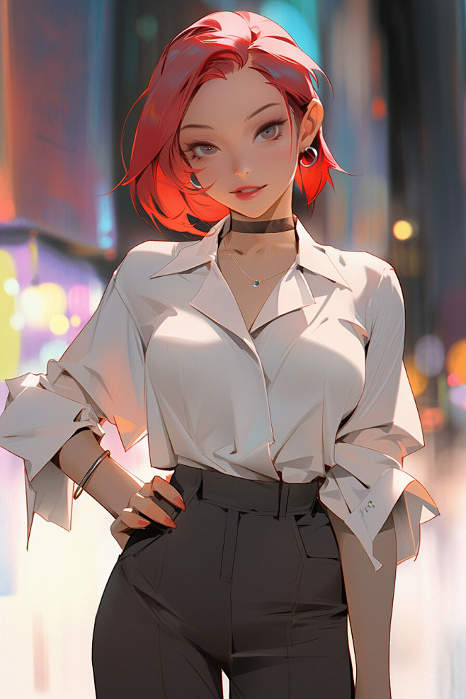 chen-zi-you-chenziyou-girl-in-a-short-shirt-standing-on-a-street-in-the ...