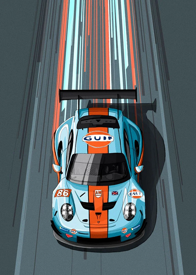 '911 RSR Race Car' Poster by PitLaneArts _ Displate