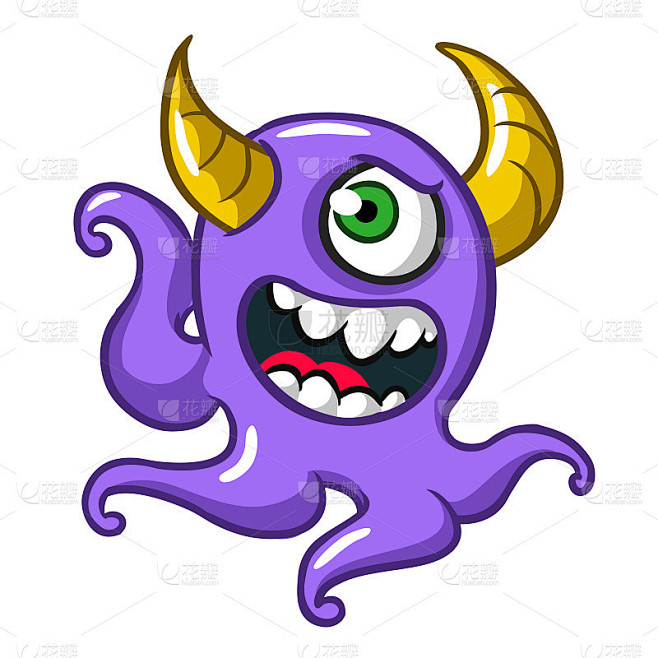 Cartoon scary monster cyclops