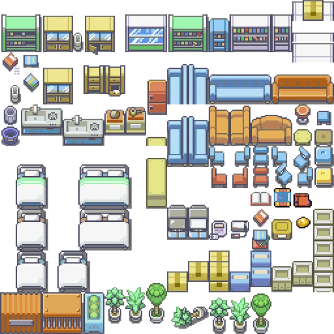 Pokemon, Safari, Zone, Inner Room, Hospital, Bed-花瓣网