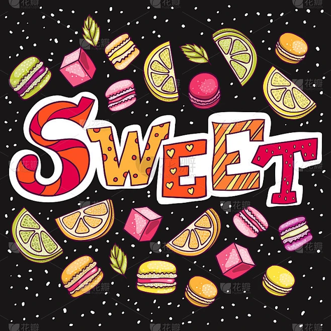 Modern seamless sweets, great design for any purpo素材-花瓣网