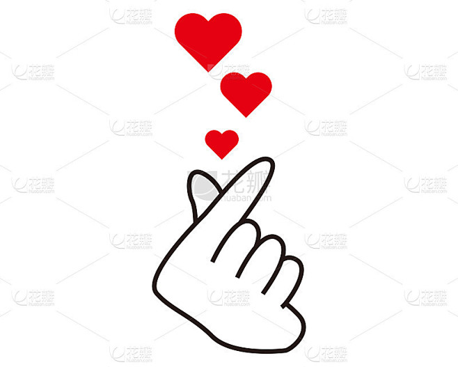 Hand sign representing a heart with your finger, K