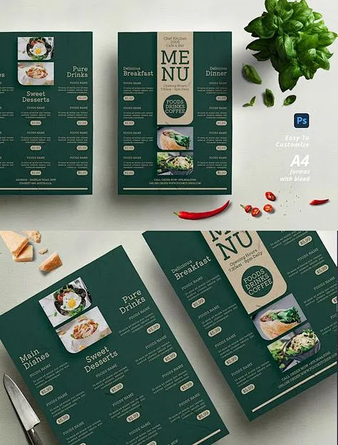 Food Menu Template PSD-花瓣网