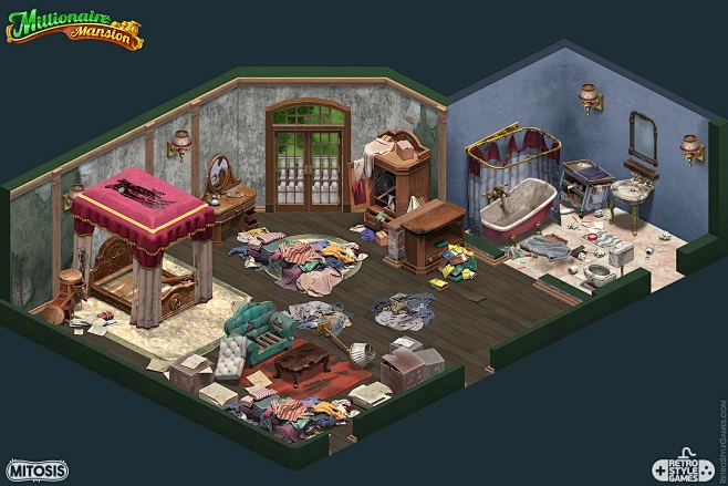 Isometric Interior Sprites - Millionaire Mansion (Homescapes ...