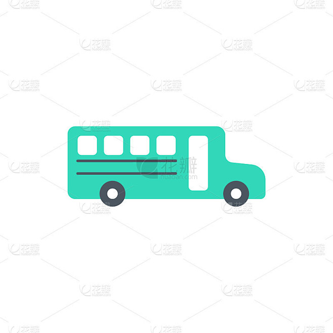 School van car icon - Vector illustration - Flat d
