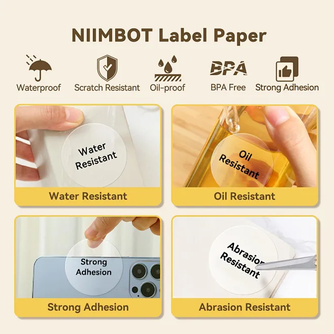 Amazon.com : NIIMBOT 2 Rolls Labels for B1 B21 B3S, Thermal Printer ...