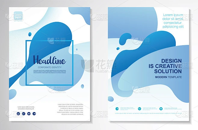Vector Brochure Flyer design Layout template素材-花瓣网