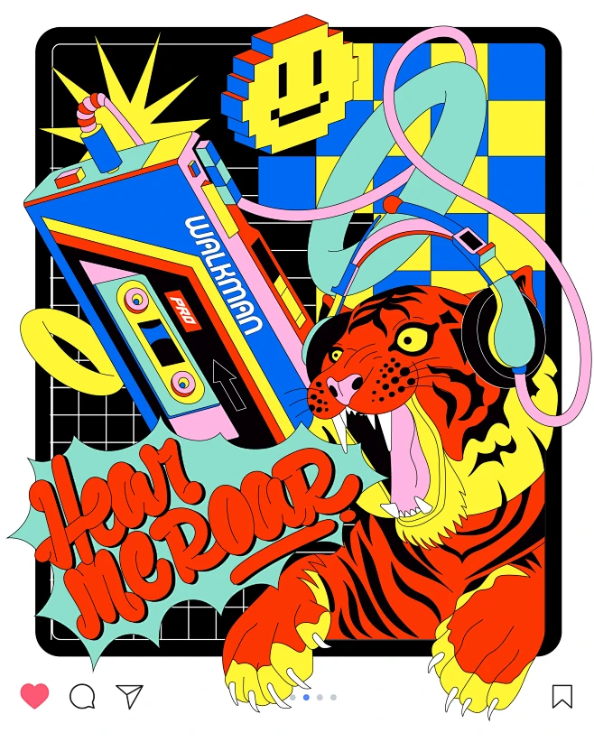 colorful Digital Art vector ILLUSTRATION Brutalism poster adobe ...