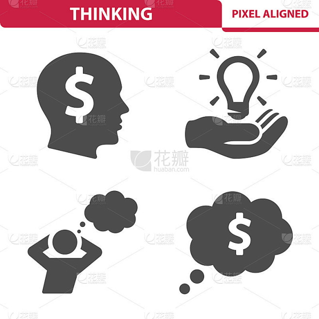 思考，梦想，想法和图标