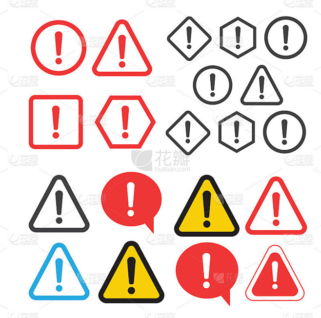 注意图标。危险的象征。警告图标