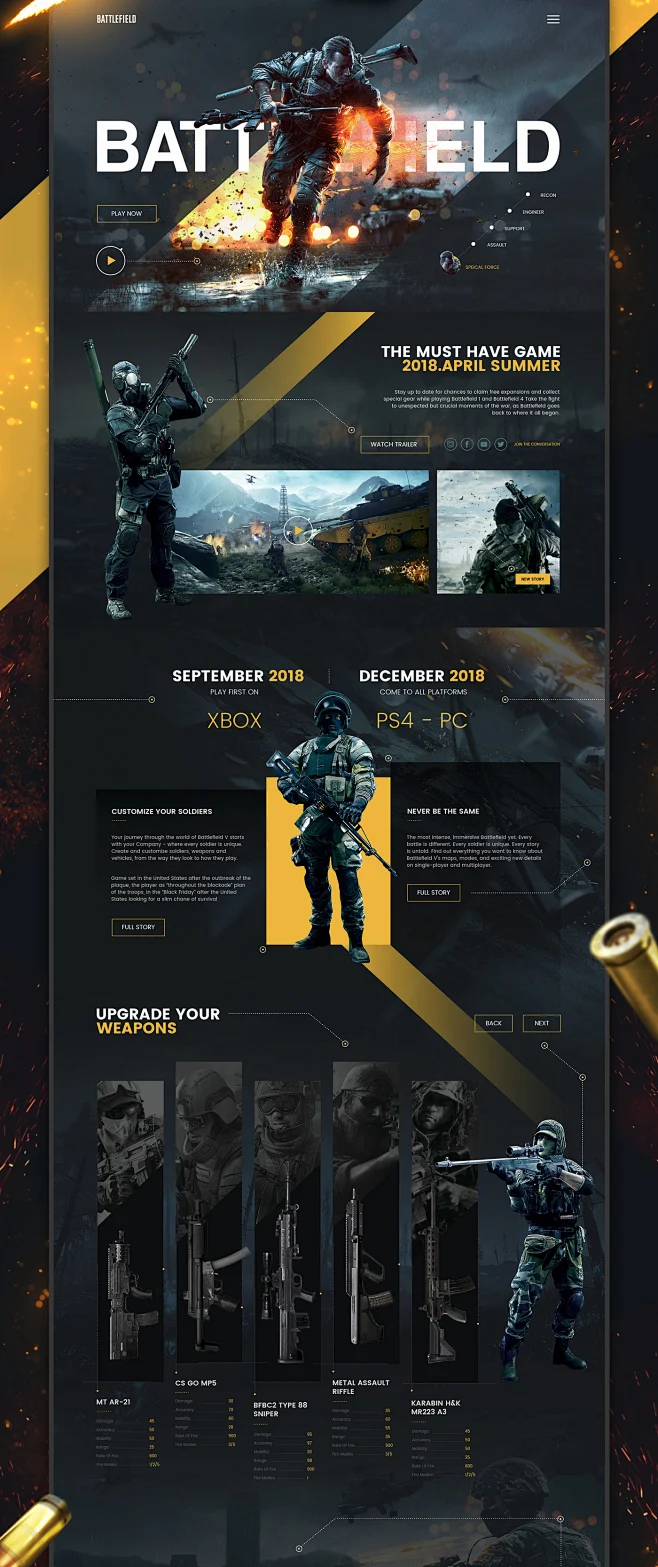 Battlefield UI/UX Design / Web Design : game design, web design ...