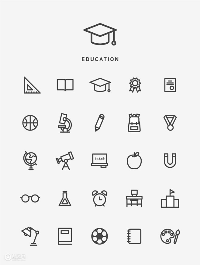 教育符号 教学用具 实验教具 UI图标设计-图标-UI界面素材-酷图网