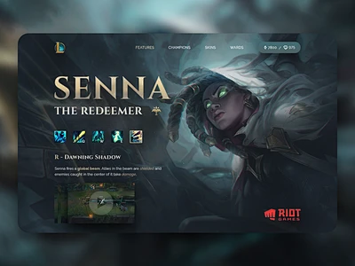 游戏UI-《英雄联盟》应用排版的Senna响应式扁平化最小化网络品牌ui设计-花瓣网