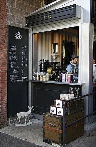 Sterling Coffee Roasters in Portland - what a great use of space ...