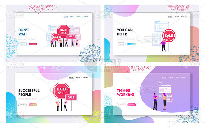 Hard Sell Landing Page Template Set. Promoter Use