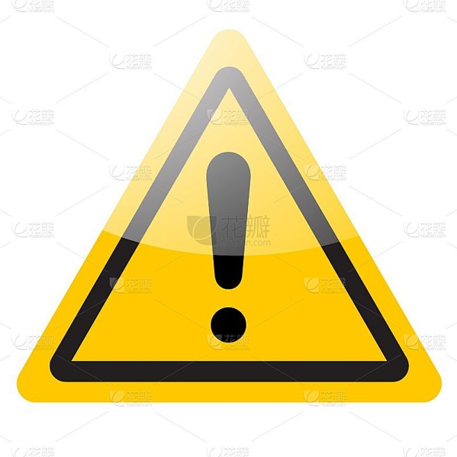 黄色预警信号。危险标志图标