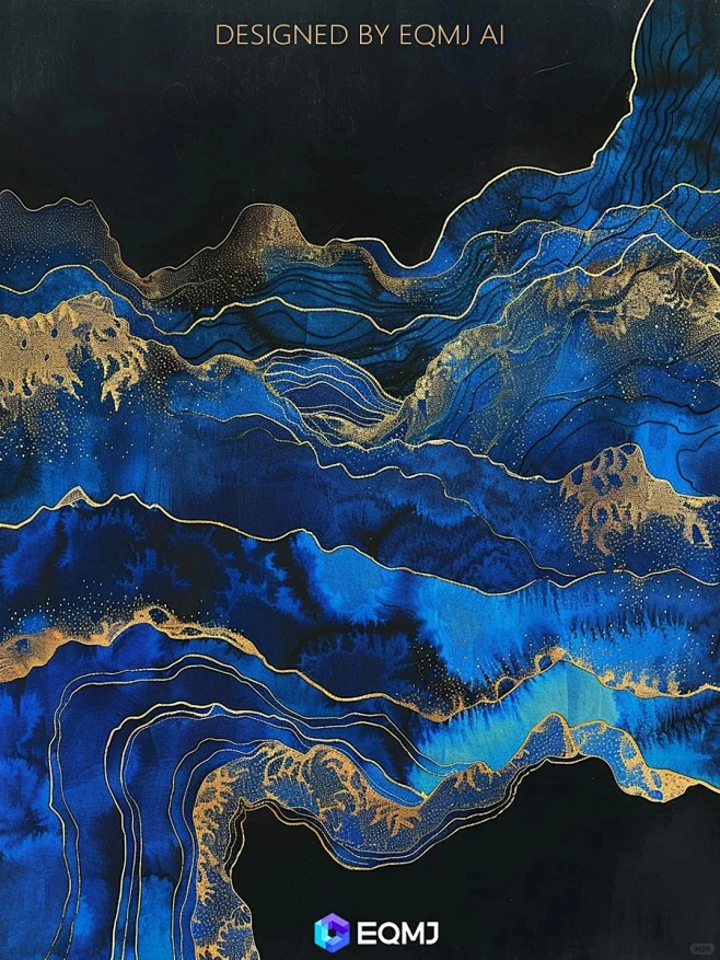 大美国风丨EQMJ AI绘制发光克莱因蓝山水画_3_EQMJ官方代言人_来自小红书网页版-花瓣网