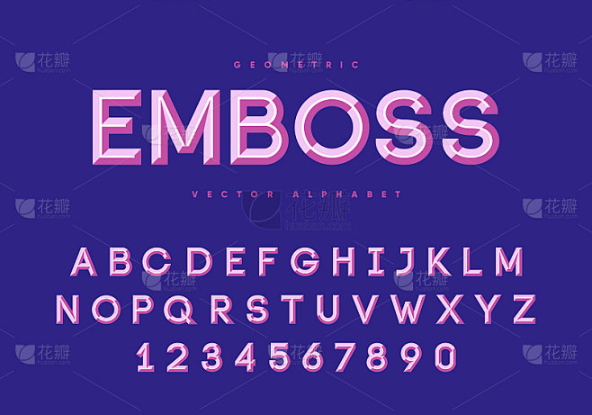 Embossed font design.