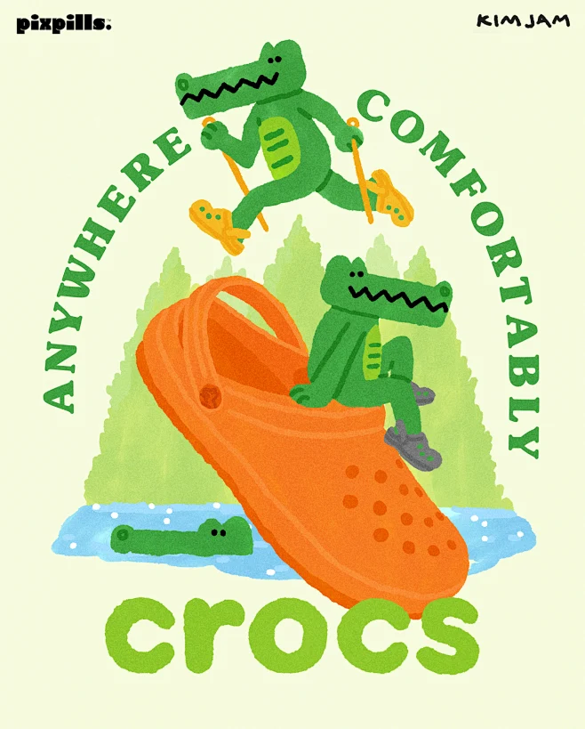 CROCS poster illustration-花瓣网