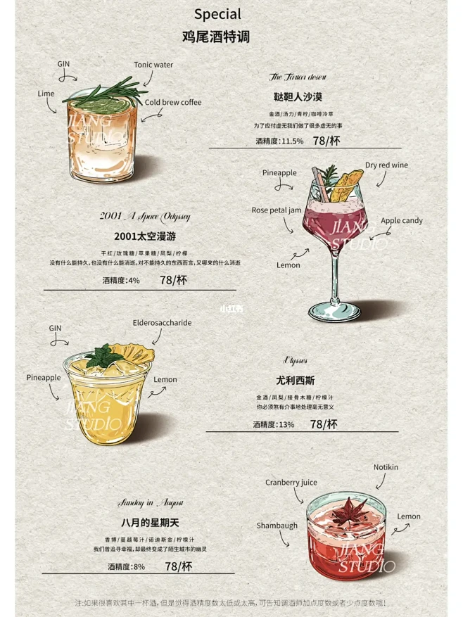 冰酒特调太好喝了| 手绘插画分享｜酒单设计-花瓣网