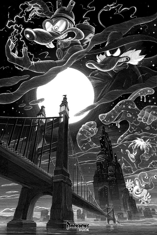 Nicolas Delort - Darkwing Duck Client: Gallery Nucleus Year: 2017-花瓣网