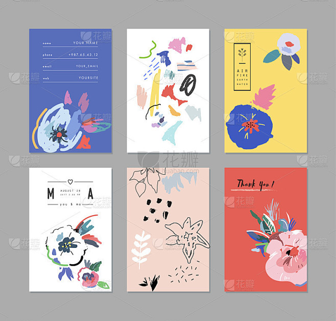 Creative universal artistic floral cards