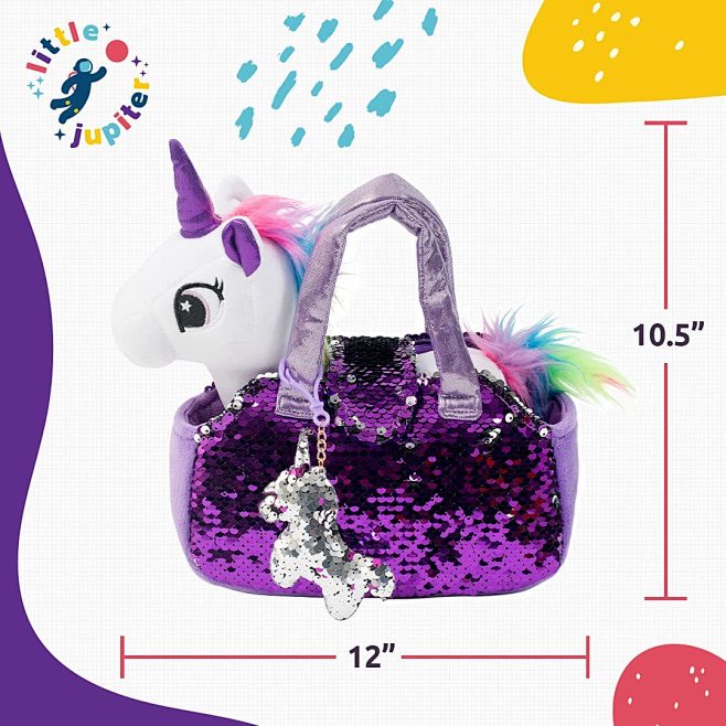 Amazon.com: Little Jupiter Plush Pet Set with Purse - Unicorn Toys ...