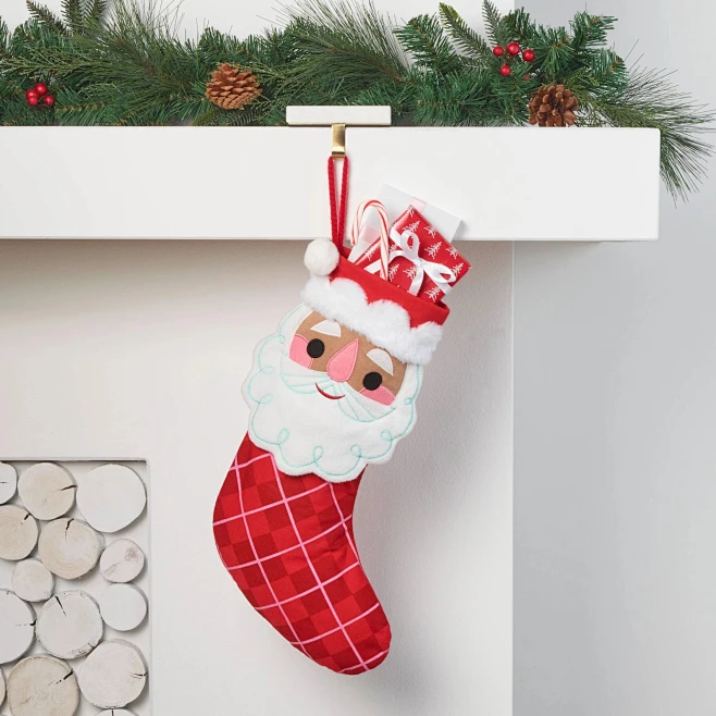 Santa Argyle Christmas Stocking Red/White - Wondershop&8482 : Read ...