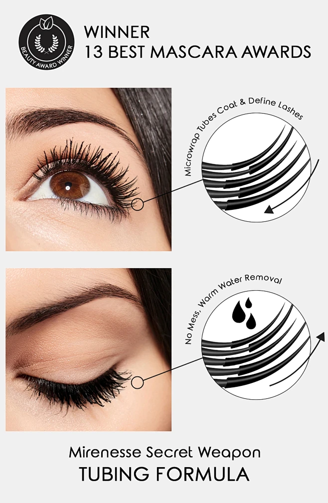 MIRENESSE Secret Weapon 3-Piece 24-Hour Original Magic Mascara Trio Set ...