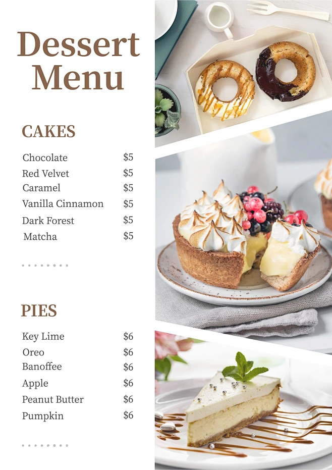 Fresh Style Dessert Menu素材-花瓣网