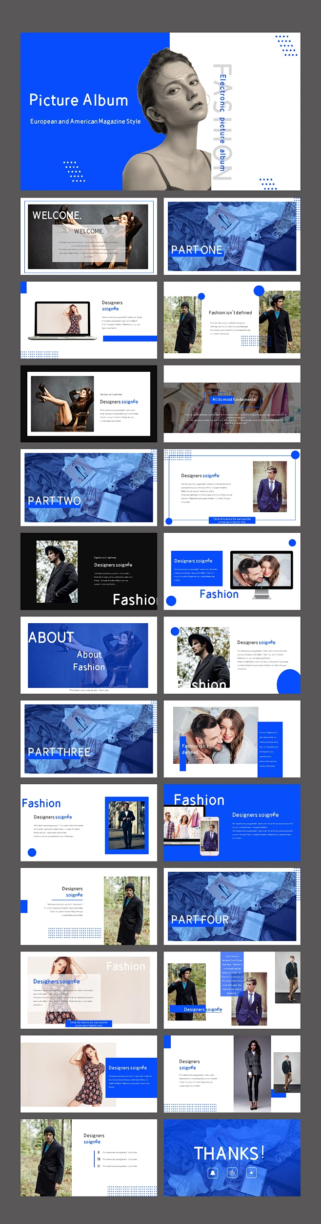 时尚欧美杂志风文艺PPT-志设网-zs9.com-花瓣网