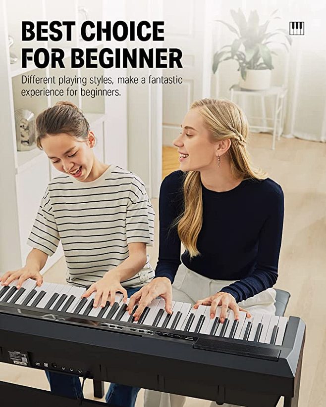 Amazon.com: Donner DEP-10 Beginner Digital Piano 88 Key Full Size Semi ...
