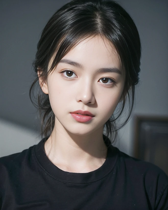 A handsome man with a perfect face, black hair, and fair skin, looking ...