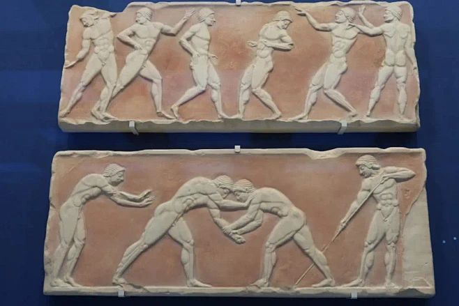 古希腊竞技浮雕-花瓣网