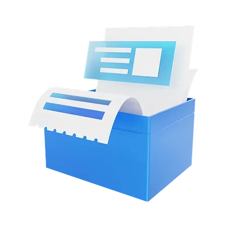Documents Files Archive Storage Box 3D Icon-花瓣网