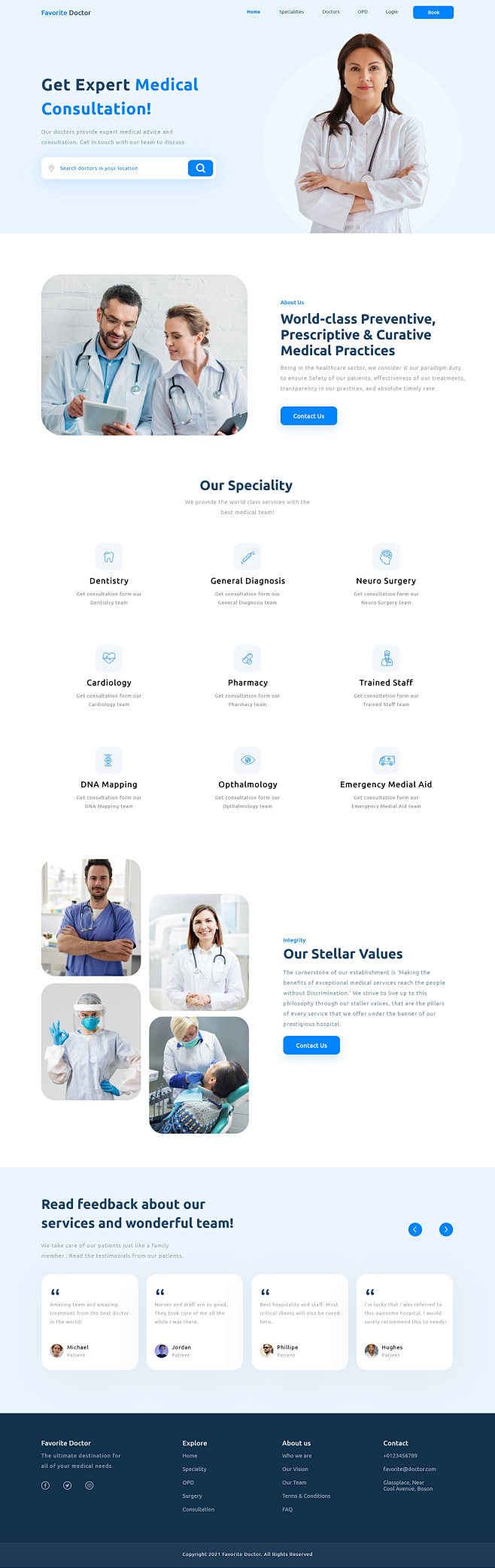 Hospital Website Design