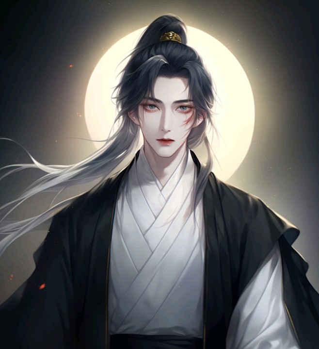 古风二次元美男子，古风头像，古风美男，战损